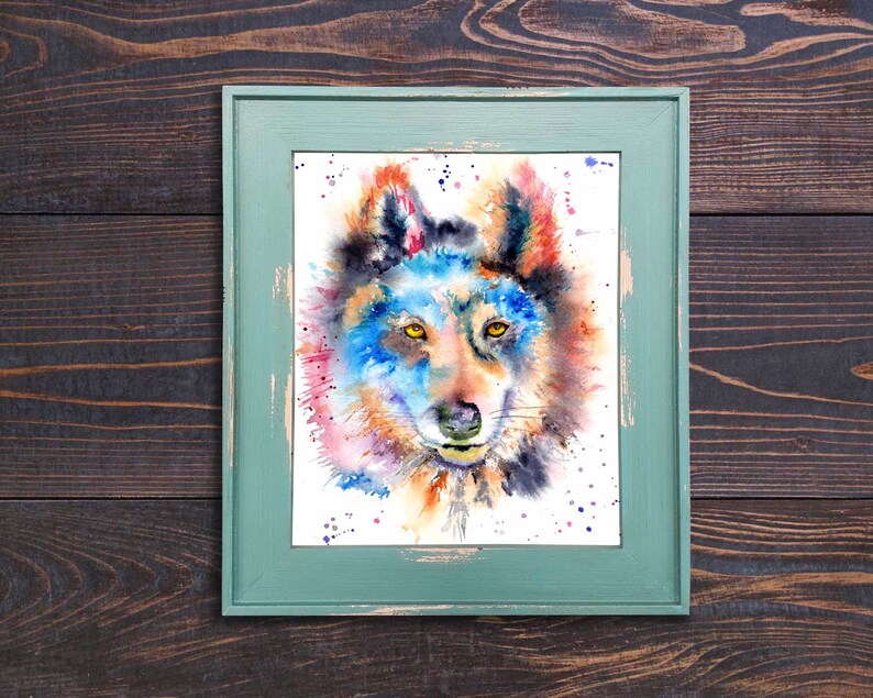 Colorful Wolf Art Wolf Wall Decor Wolf Watercolor Print | Etsy
