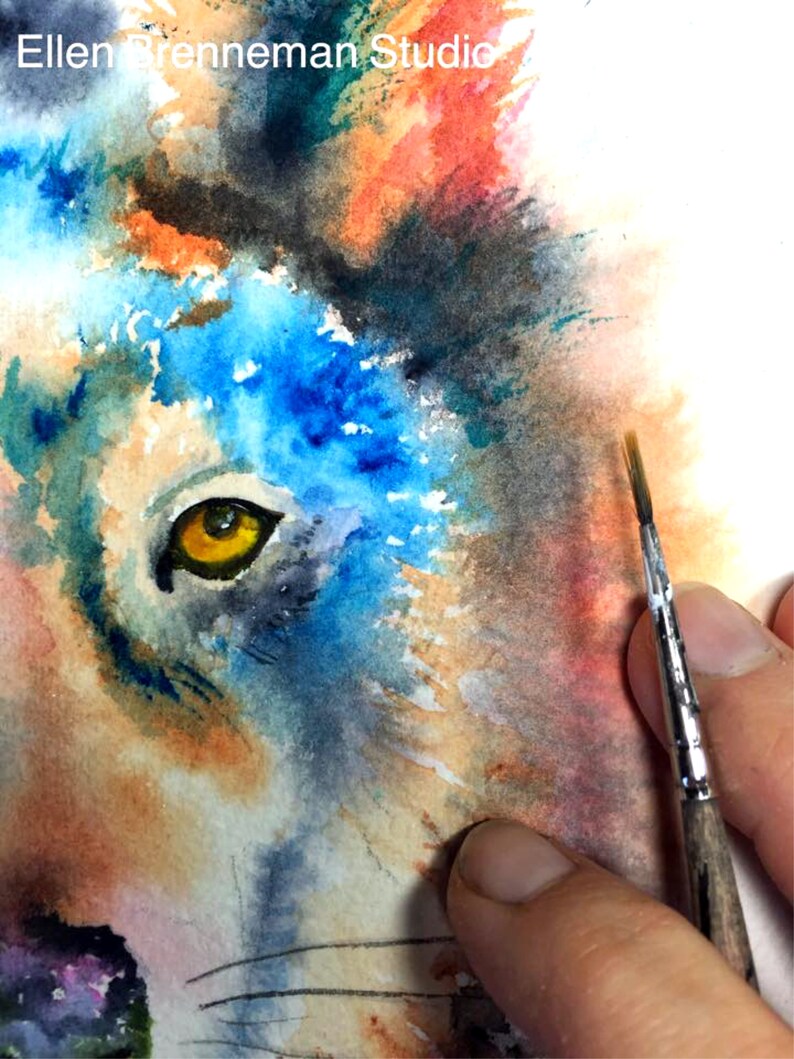 Colorful Wolf Art Wolf Wall Decor Wolf Watercolor Print - Etsy