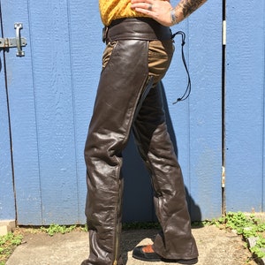 Brown Leather Chaps Steampunk Western Biker - Etsy