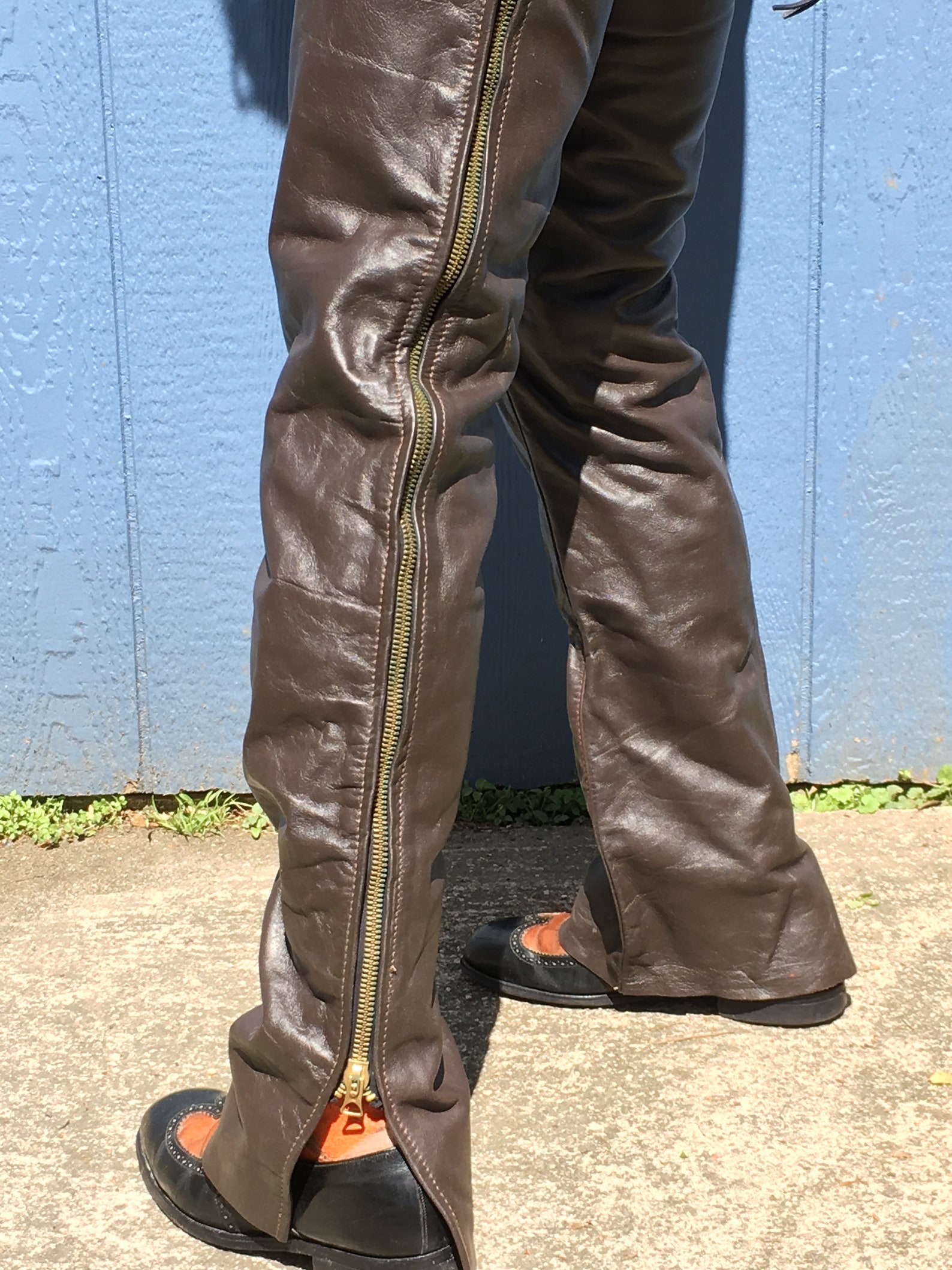 Brown Leather Chaps, Steampunk, Western, Biker - Etsy