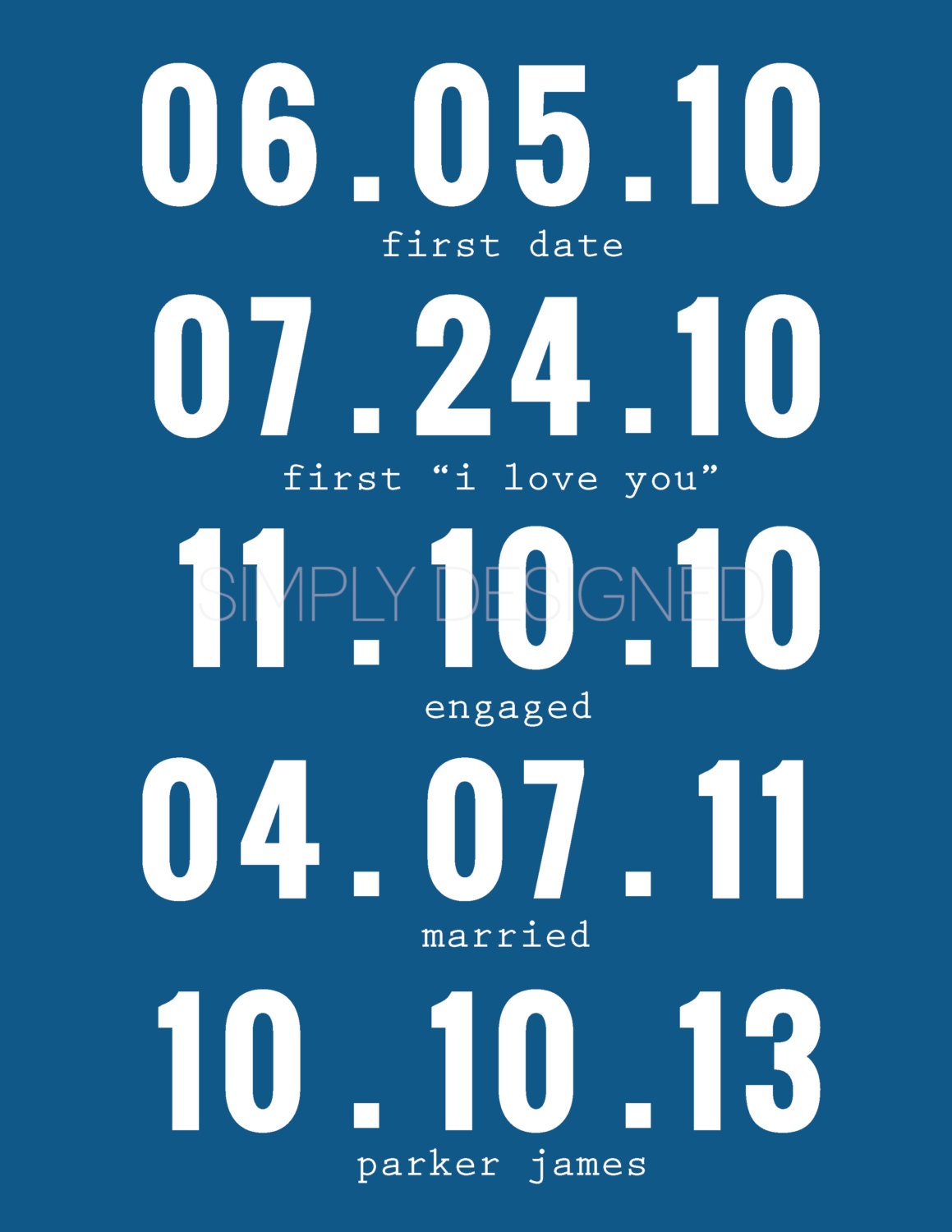 Special Dates Print | Etsy