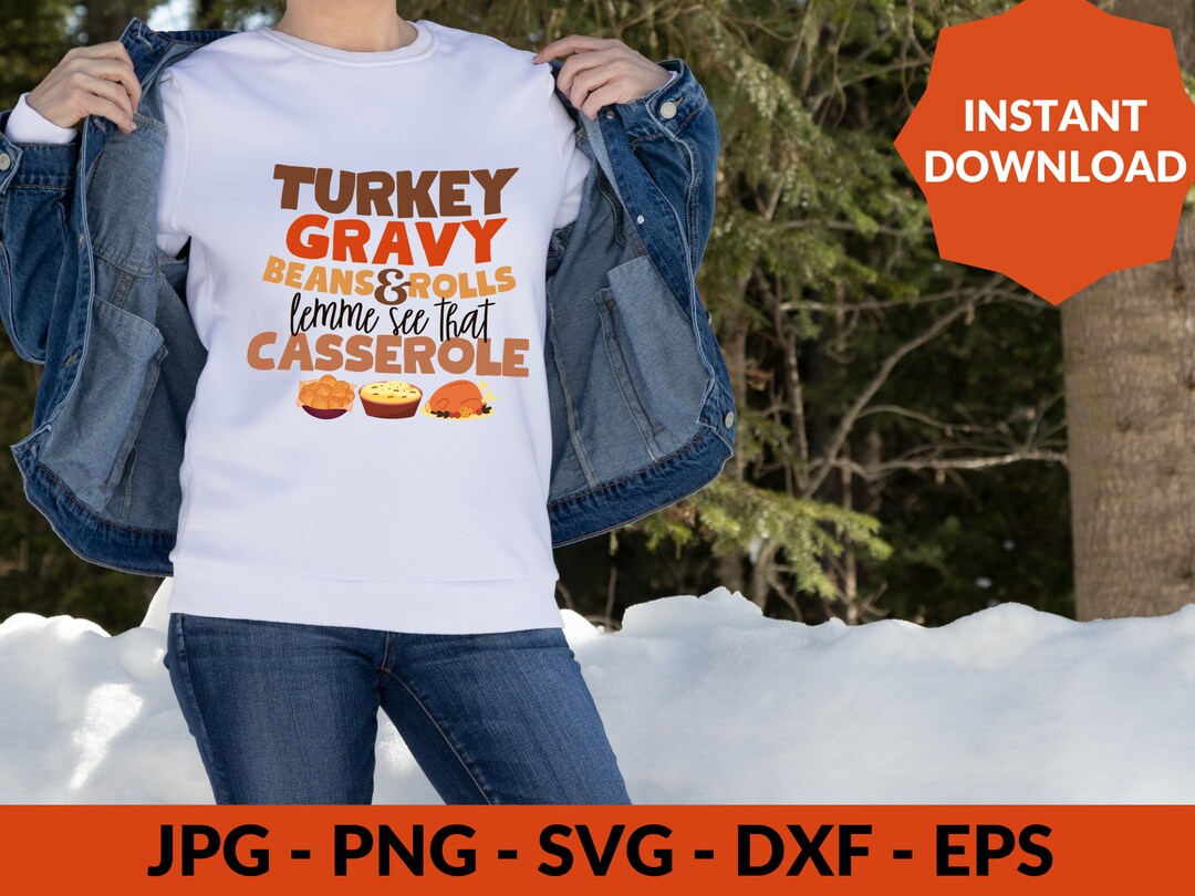 Funny Thanksgiving SVG: Turkey Gravy Casserole Design (digital Download ...