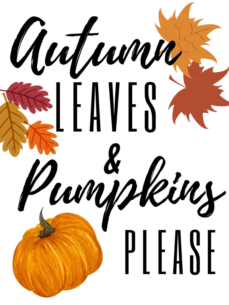 Fall Pumpkin Printable Wall Art Art,fall Season Home Decor, Fall ...