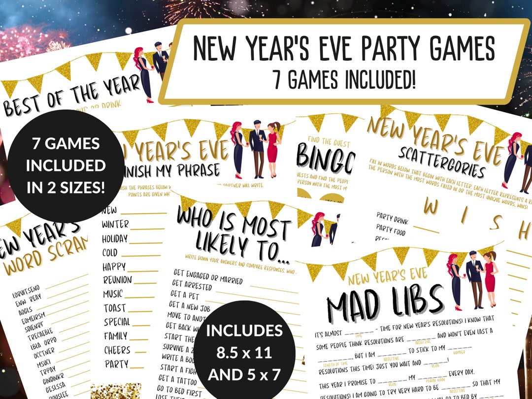 New Year's Eve Party Game Bundle: Mad Libs & More (printable Games) - Etsy