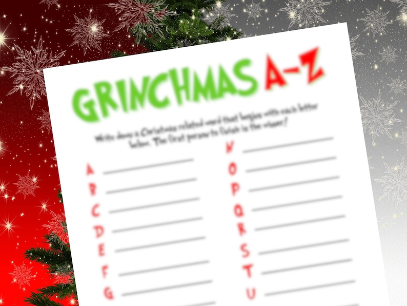 Grinch Christmas Party Game Bundle: Printable Holiday Games (digital ...