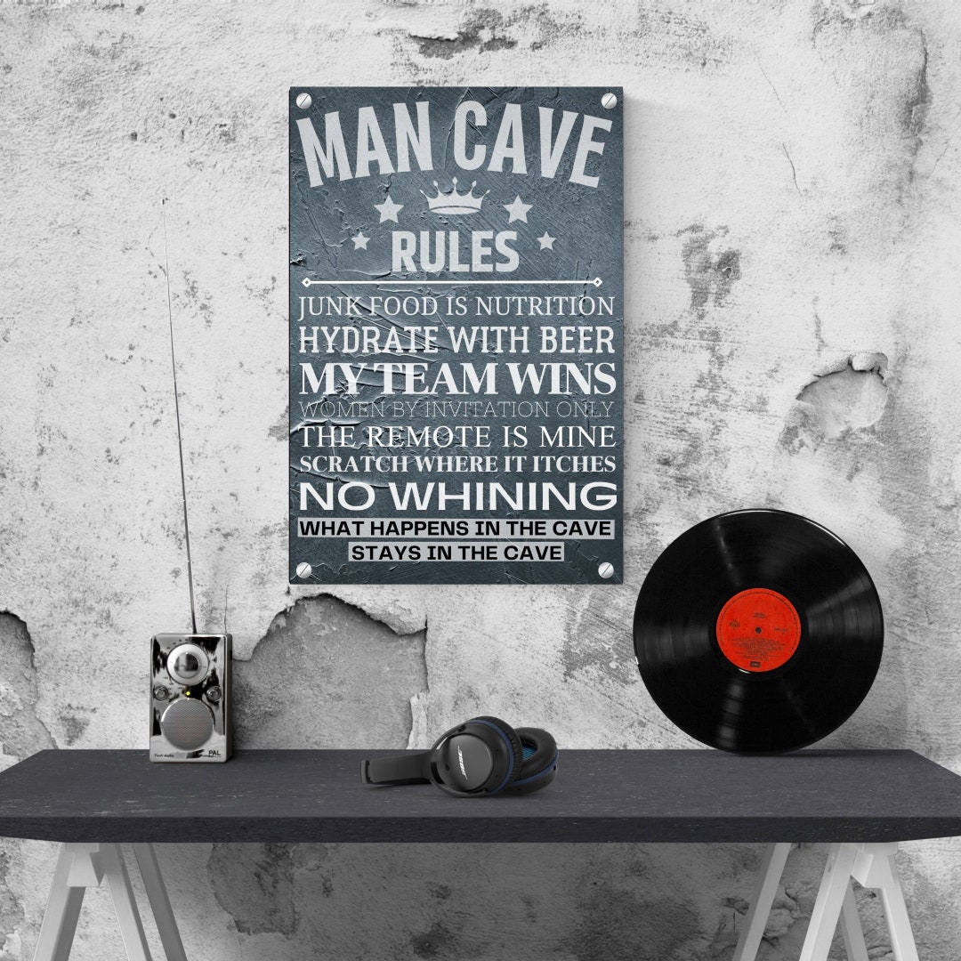 Man Cave Rules Art Print: Funny Wall Decor (PDF) - Etsy