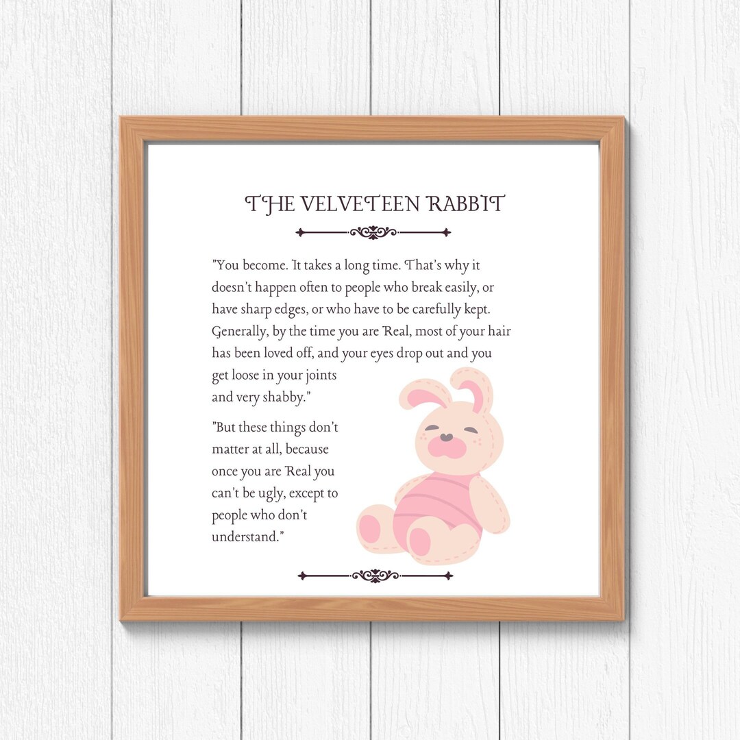 Velveteen Rabbit Print, Nursery Decor (PDF) - Etsy