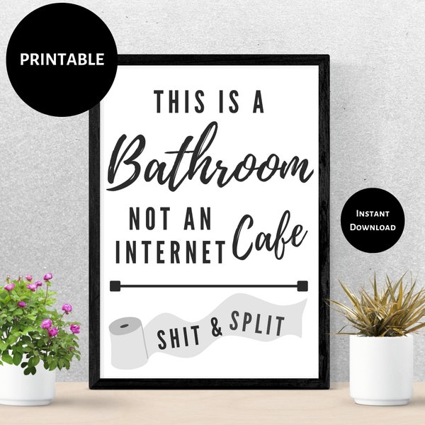 Funny Bathroom Signs Printable - Etsy