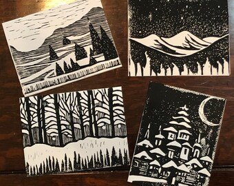 Block Print Cards - Etsy