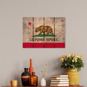 California State Flag on Wood Pallet / California Flag Print ...