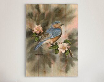 Blue Bird Wall Art - Etsy