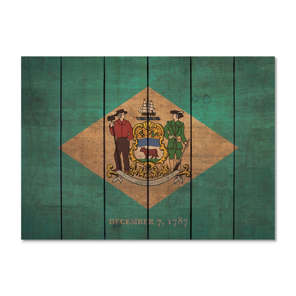 Delaware State Flag on Wood Pallet / Delaware Flag Print / | Etsy