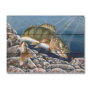 Walleye Print / Wood Pallet Wall Art / Rustic Home Decor / Walleye ...