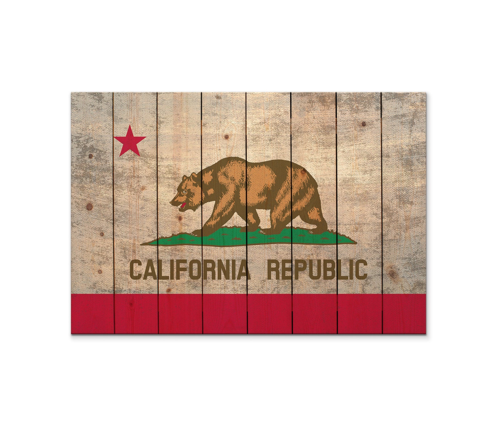 California State Flag on Wood Pallet / California Flag Print / - Etsy