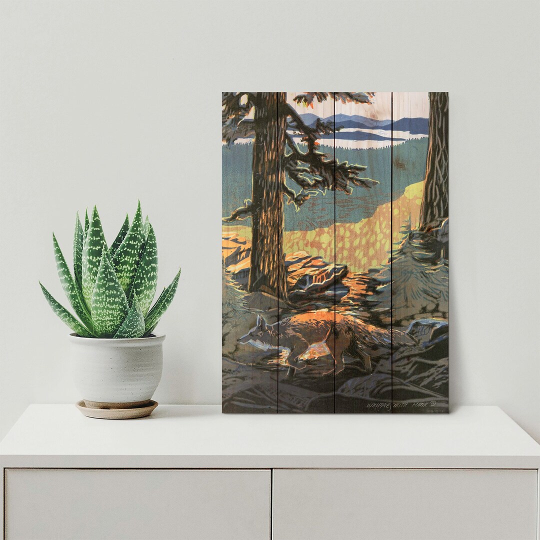 Forest Fox Artwork - Indoor & Outdoor Hanging Wall Art on Wood - Etsy