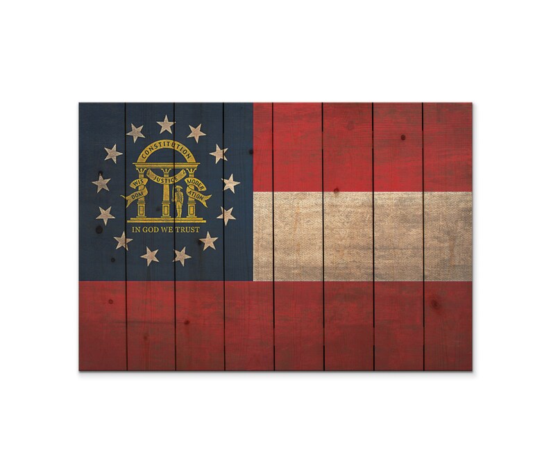 Georgia State Flag On Wood Pallet / Georgia Flag Print / | Etsy
