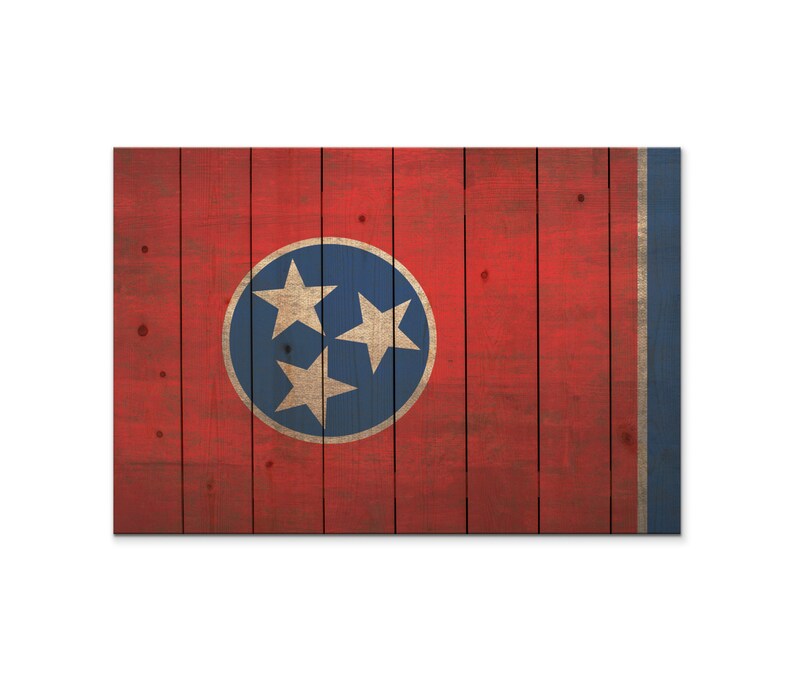 Tennessee State Flag on Wood Pallet / Tennessee Flag Print / - Etsy