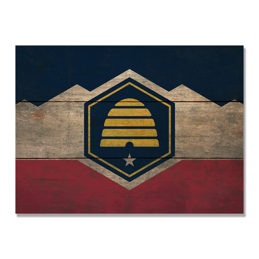 NEW Utah State Flag Wood Print / Utah Wall Art / Hanging Home Decor ...