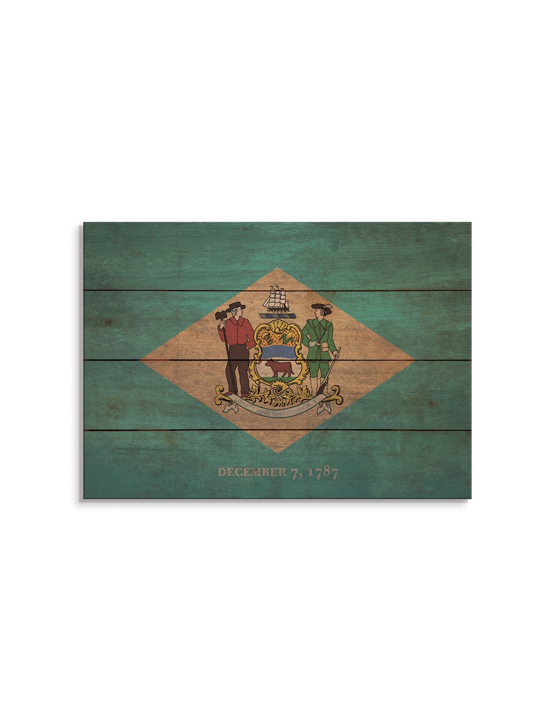 Delaware State Flag on Wood Pallet / Delaware Flag Print / Delaware ...