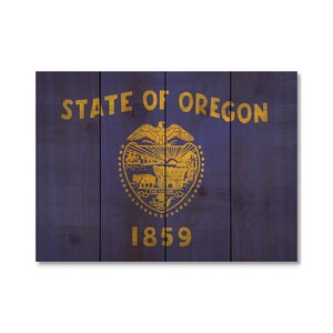 Oregon State Flag on Wood Pallet / Oregon Flag Print / Oregon Wall Art ...