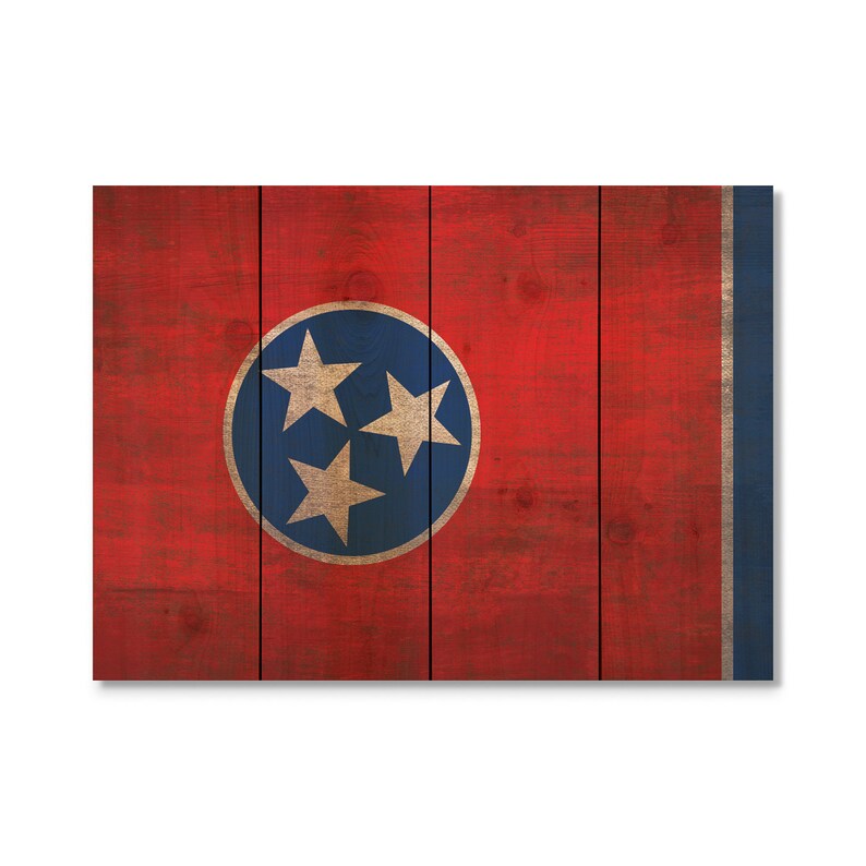 Tennessee State Flag on Wood Pallet / Tennessee Flag Print / - Etsy