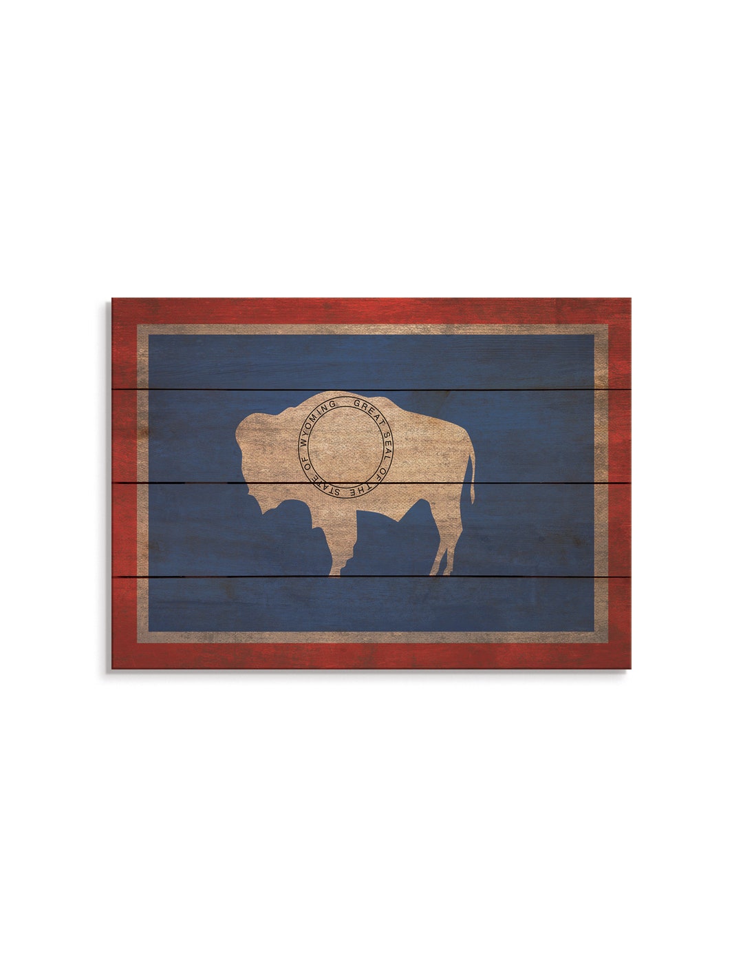 Wyoming State Flag on Wood Pallet / Wyoming Flag Print / Wyoming Wall ...