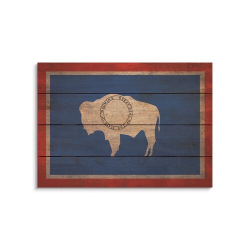 Triptych Wyoming State Flag Hanging Rustic Worn Metal Wall Art - Etsy