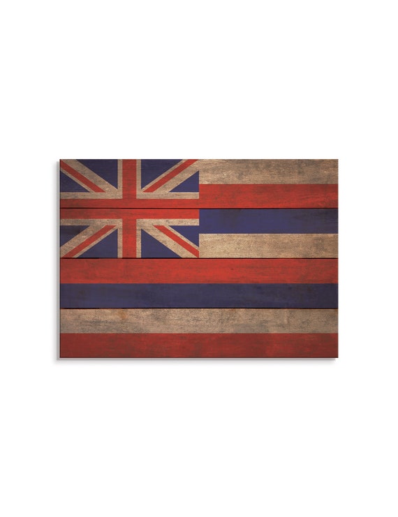 Hawaii State Flag on Wood Pallet / Hawaii Flag Print / Hawaii - Etsy