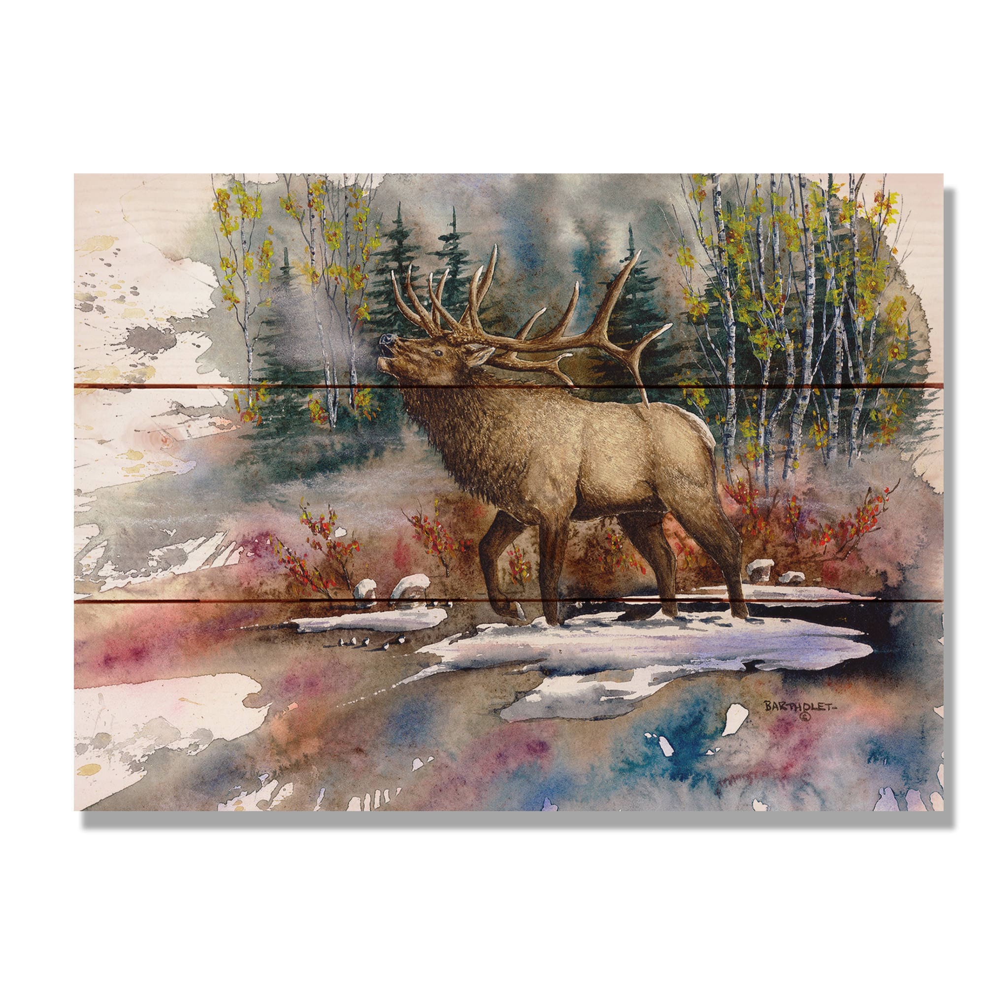 Elk Print / Wood Pallet Wall Art / Rustic Home Decor / Elk | Etsy