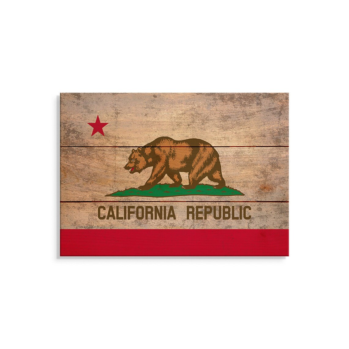 California State Flag On Wood Pallet / California Flag Print / | Etsy