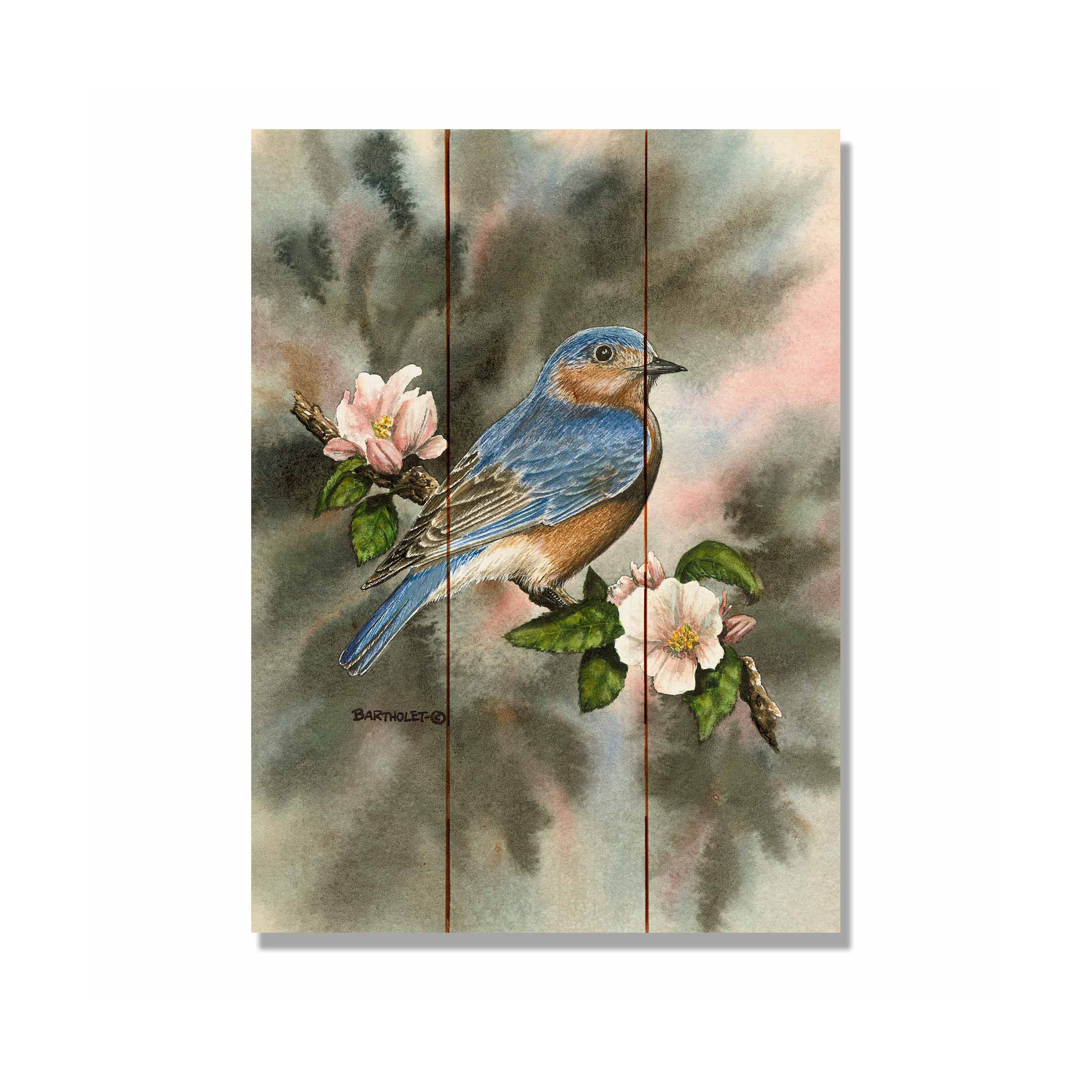 Blue Bird / Art Print on Wood / Wood Wall Art / Pallet Wall Art / Home ...