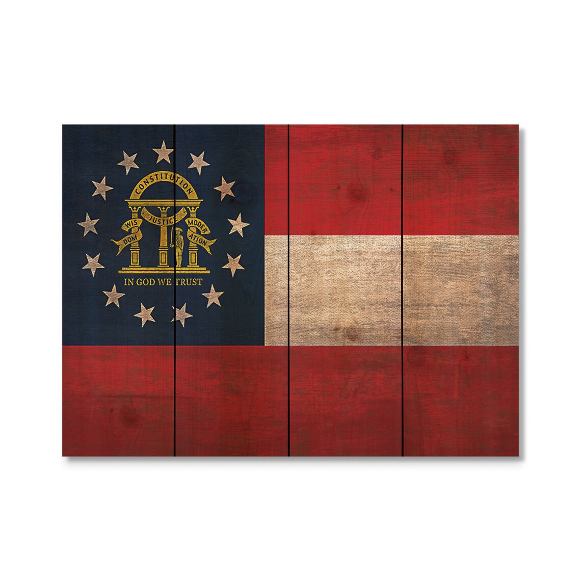 Georgia State Flag On Wood Pallet / Georgia Flag Print / | Etsy