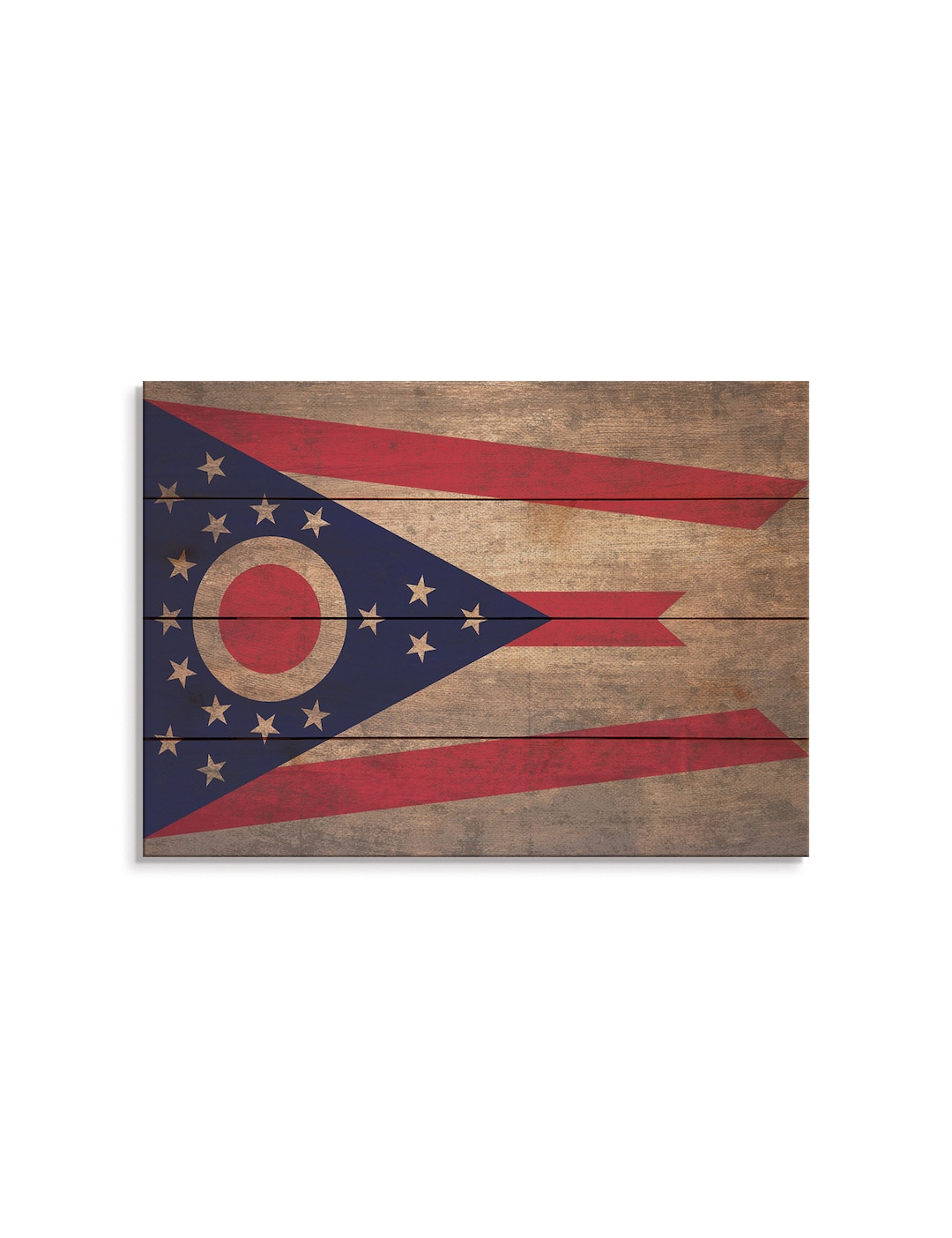 Ohio State Flag on Wood Pallet / Ohio Flag Print / Ohio Wall Art / Ohio ...