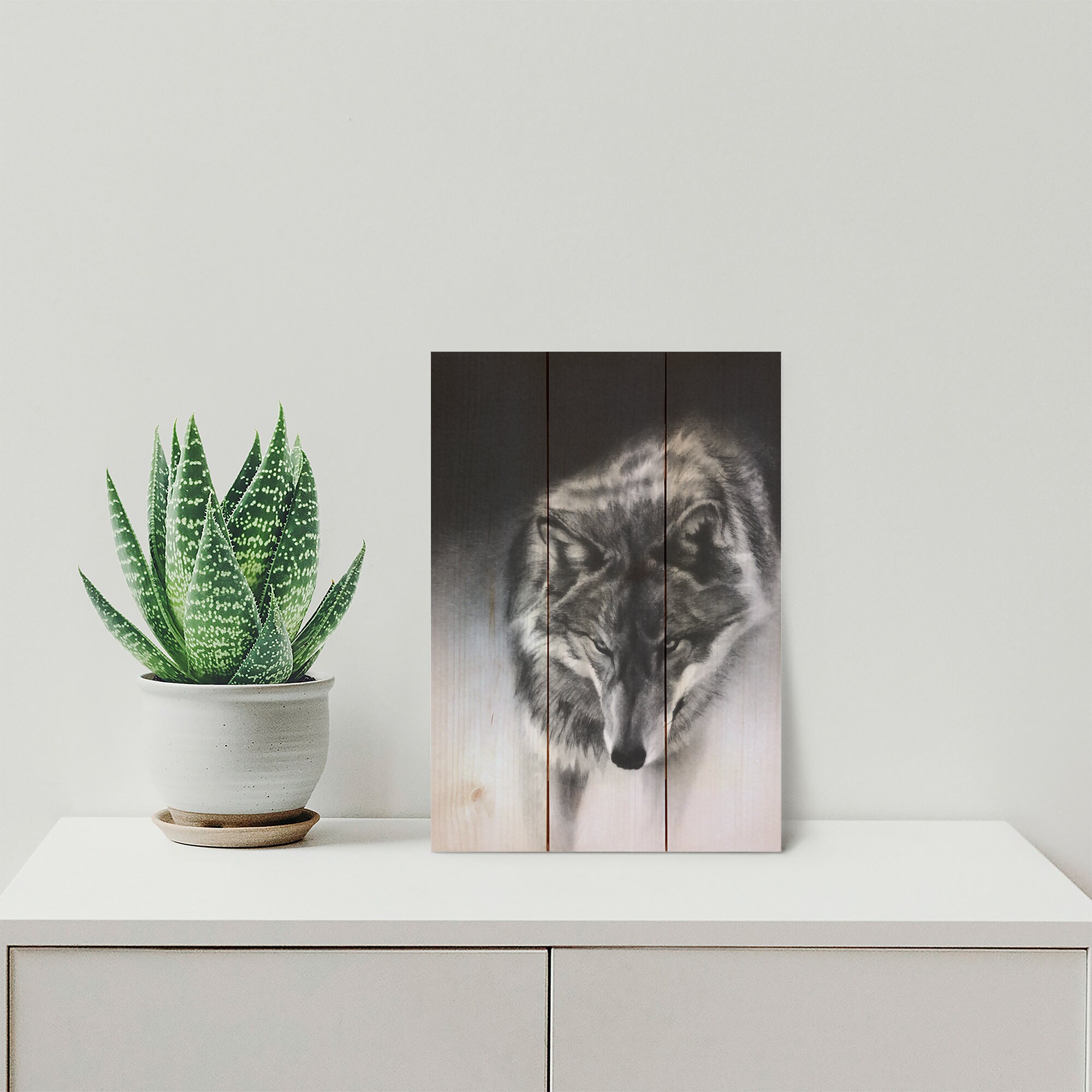 Prowling Wolf Charcoal Drawing Print on Wood Pallet Indoor & - Etsy