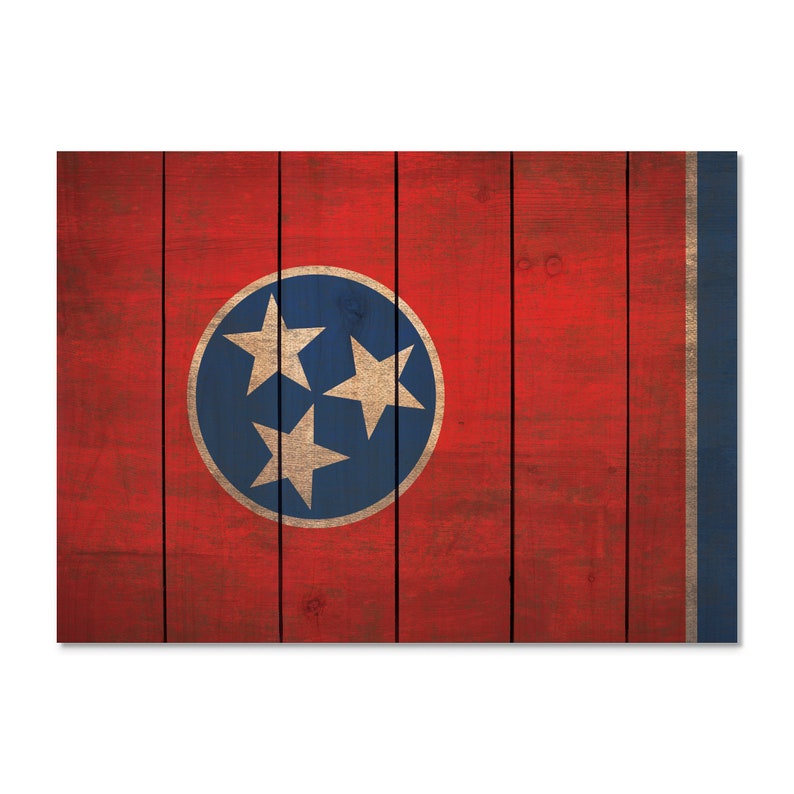 Tennessee State Flag on Wood Pallet / Tennessee Flag Print / | Etsy
