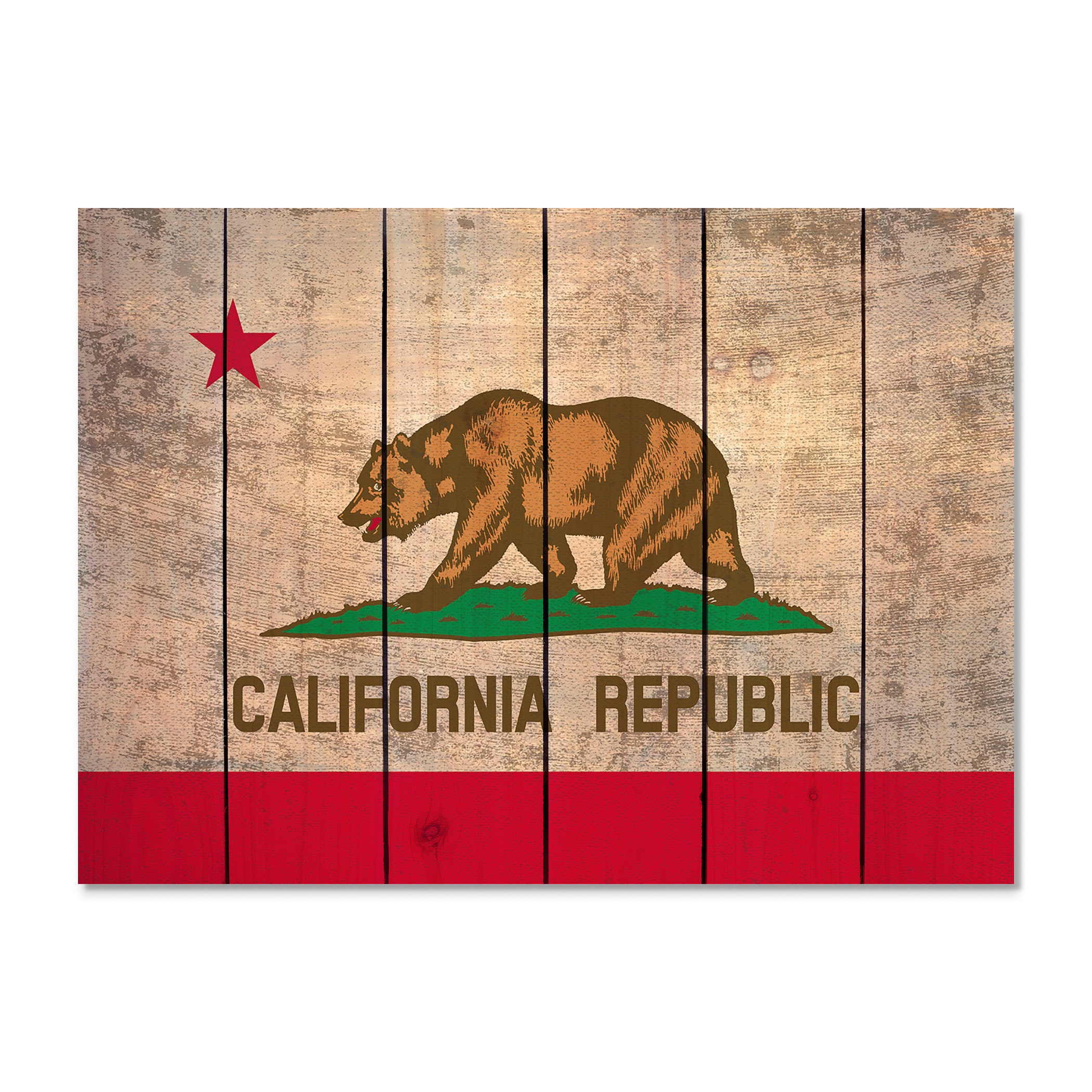 California State Flag on Wood Pallet / California Flag Print / | Etsy