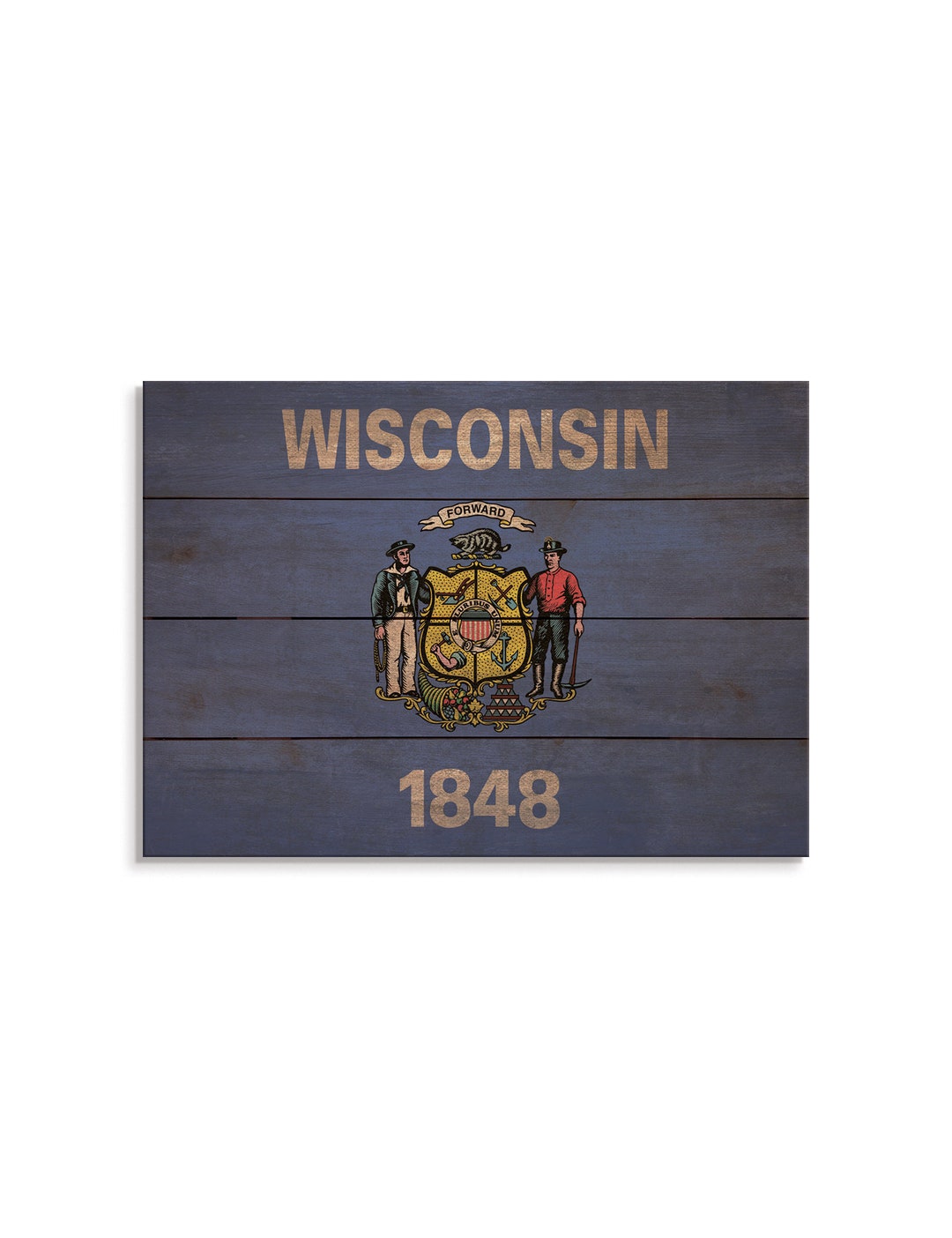 Wisconsin State Flag on Wood Pallet / Wisconsin Flag Print / Wisconsin ...