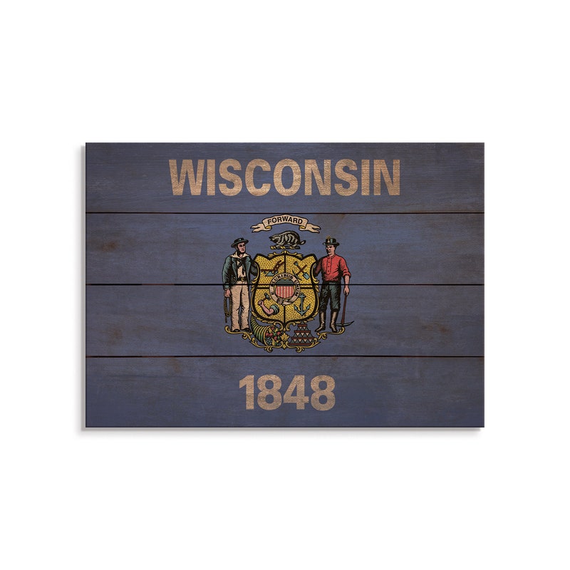 Wisconsin Flag Decor - Etsy