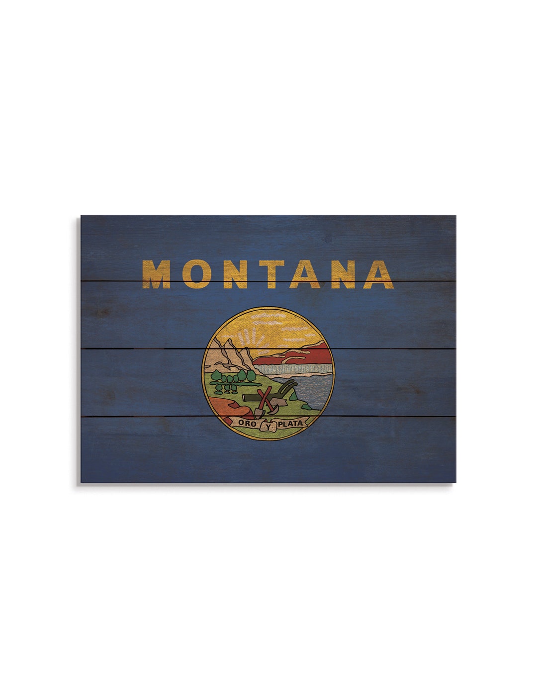 Montana State Flag on Wood Pallet / Montana Flag Print / Montana Wall ...