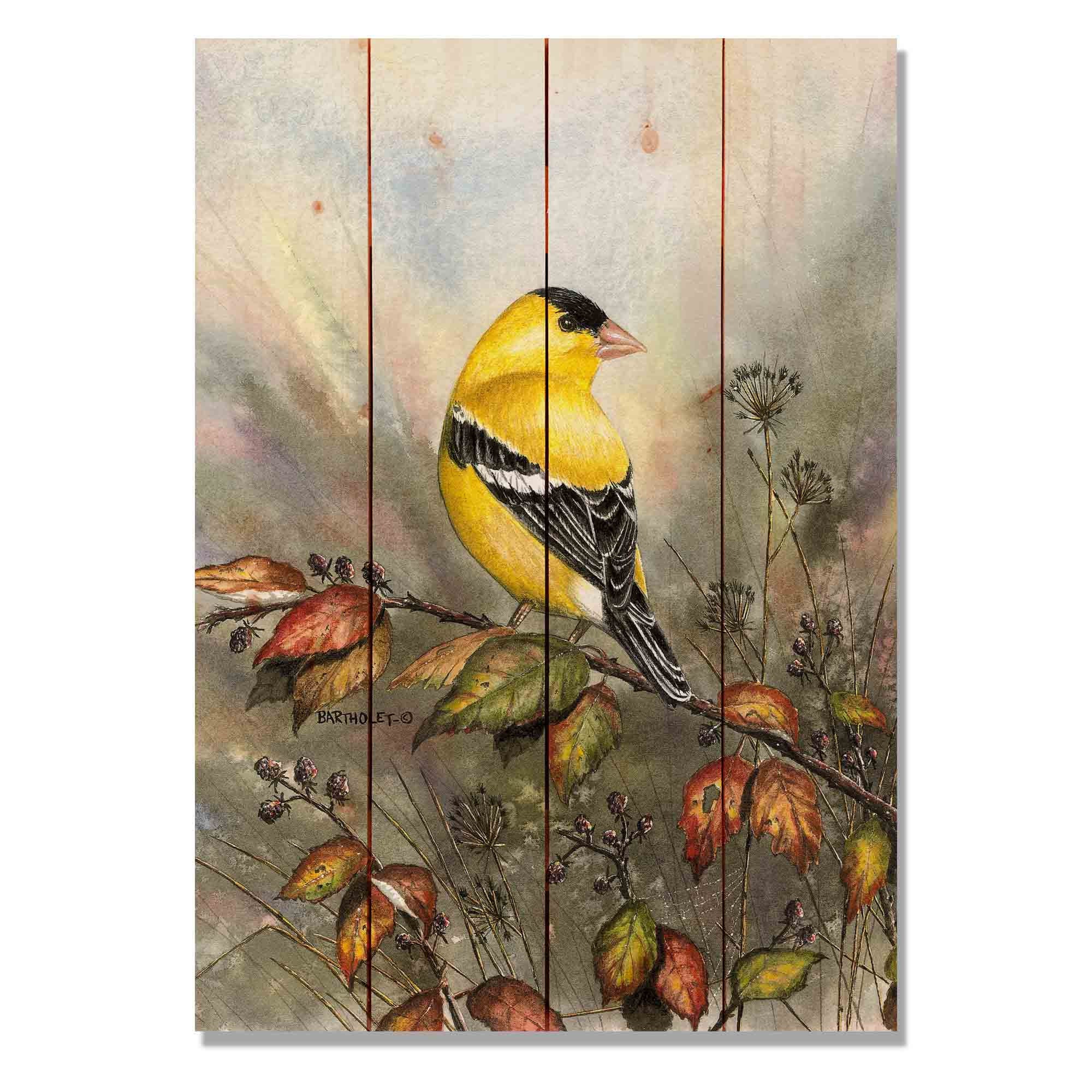 Goldfinch / Art Print On Wood / Wood Wall Art / Pallet Wall | Etsy