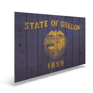 Oregon State Flag on Wood Pallet / Oregon Flag Print / Oregon Wall Art ...