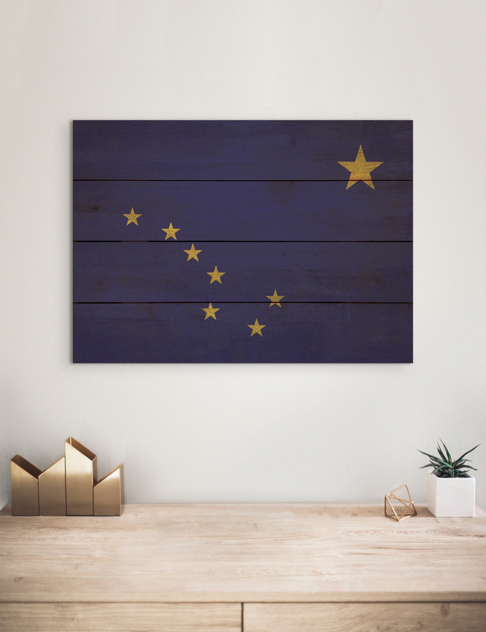 Alaska State Flag on Wood Pallet / Alaska Flag Print / Alaska | Etsy