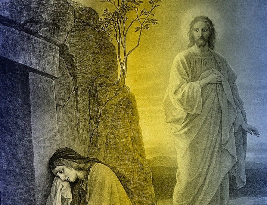 Jesus and Mary the Empty Tomb Art Print 11x17 Beautiful Inspirational ...