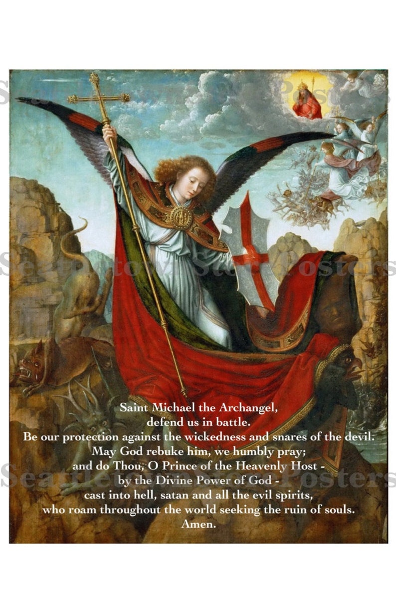 St. Michael the Archangel Prayer Poster Religious Print - Etsy