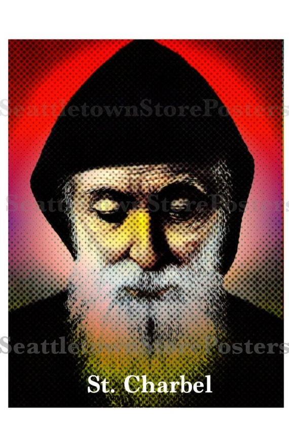 Saint Charbel Inspirational Colorful Unique Poster Religious | Etsy