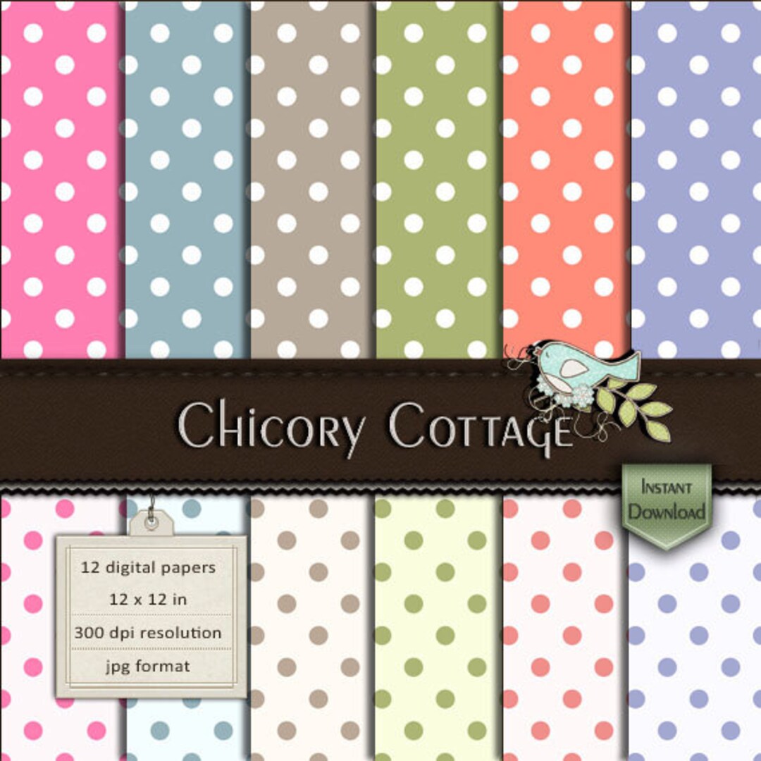 INSTANT DOWNLOAD - Digital Scrapbooking Paper - Lotsa Dots - Etsy