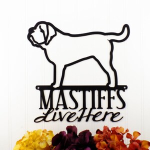 English Mastiffs Live Here Metal Sign Black 12x12 English | Etsy