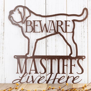 English Mastiffs Live Here Metal Sign Copper 12x12 English | Etsy
