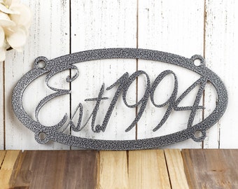 Established Sign for House Metal Sign Personalized Outdoor | Etsy