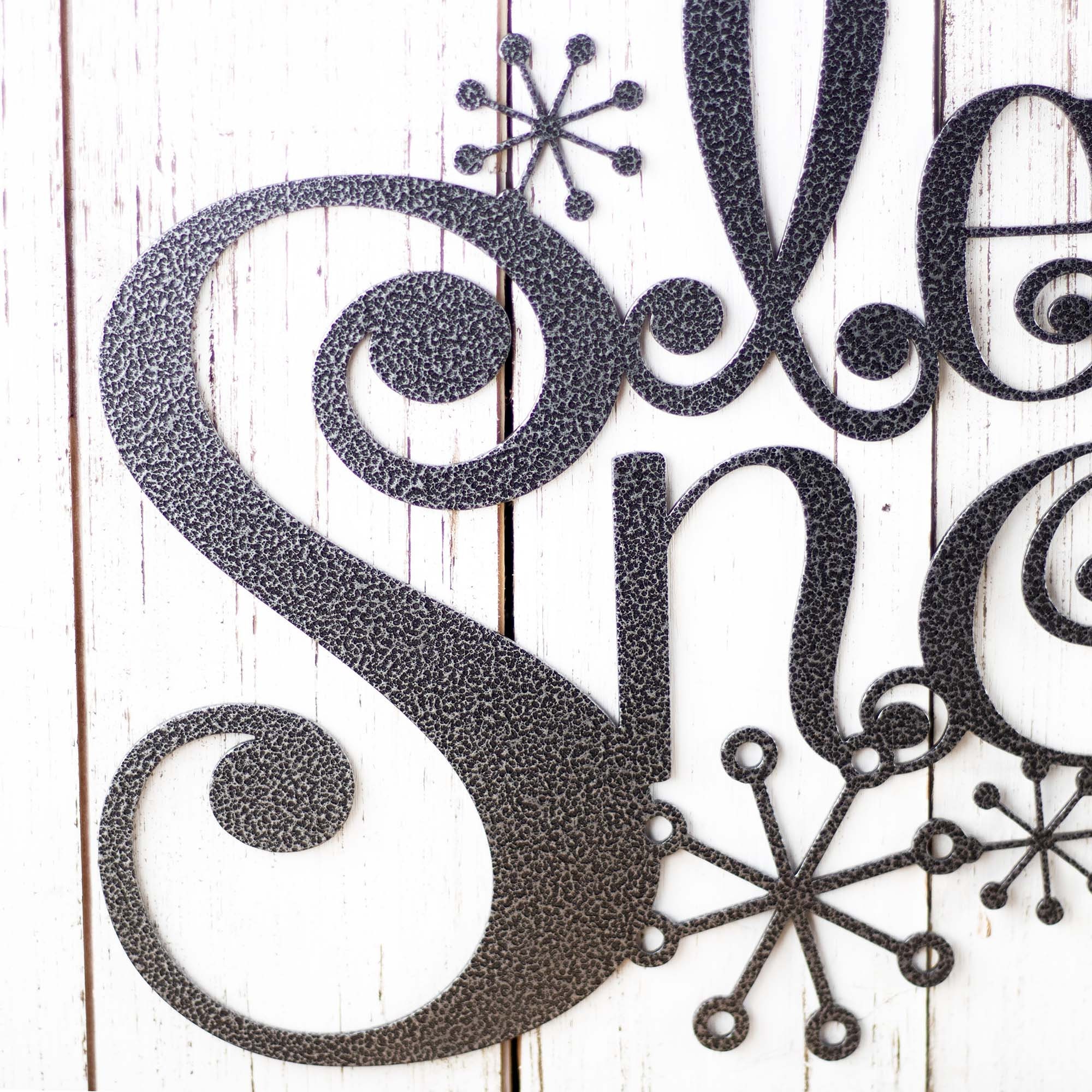 Let It Snow Metal Sign With Snowflakes, Winter Decor, Christmas Decor ...